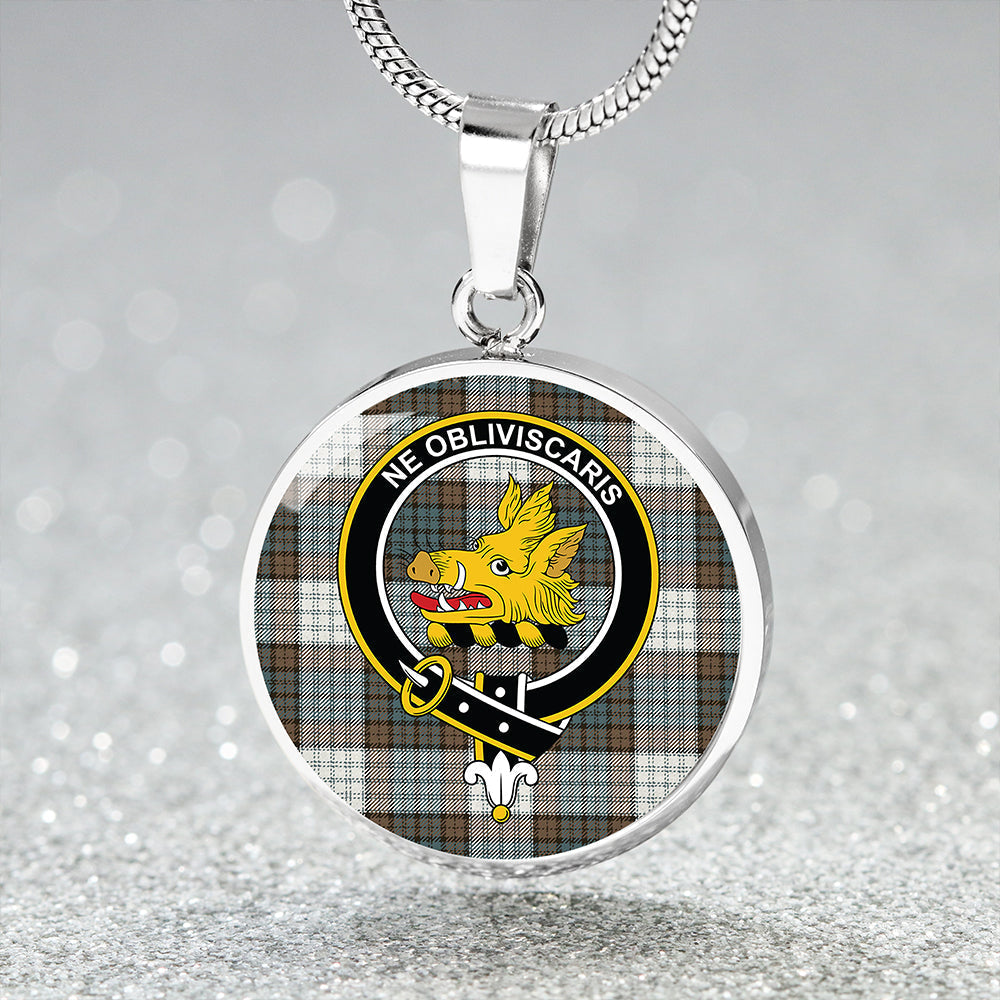 Campbell 42nd Dress Weathered 2 Tartan Crest Circle Necklace – Tartan Clans